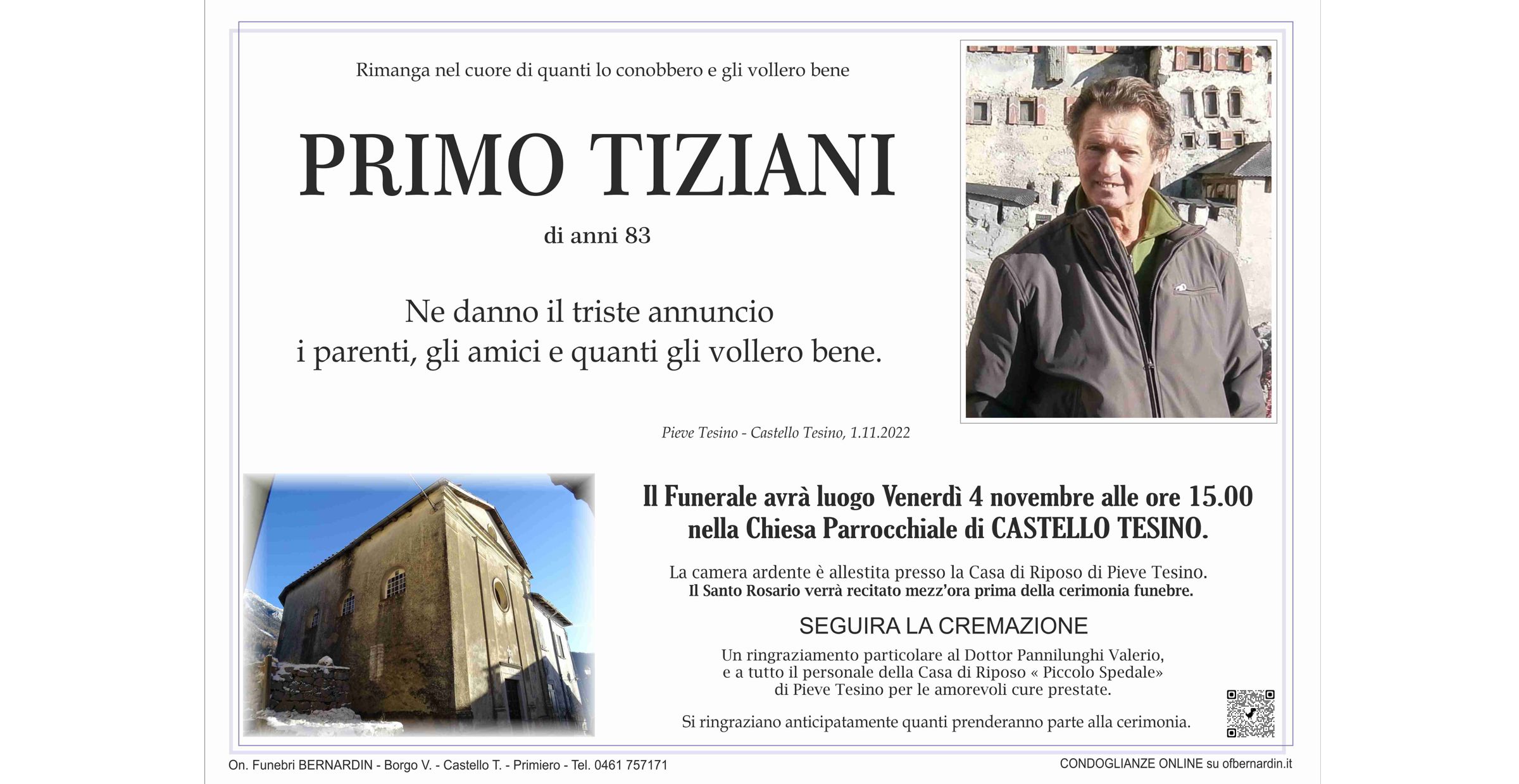 Primo Tiziani - Onoranze Funebri Bernardin