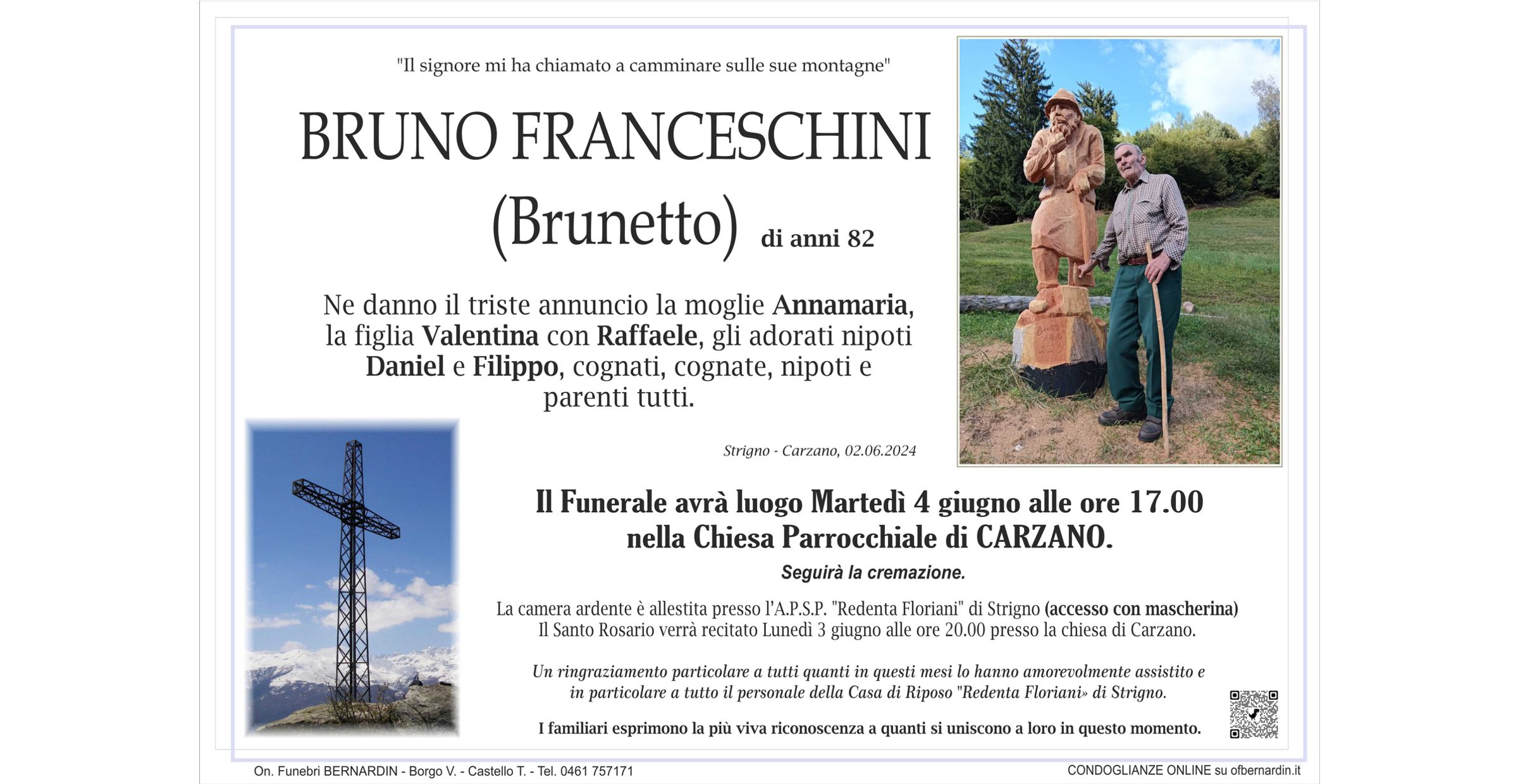 Bruno Franceschini (Brunetto) - Onoranze Funebri Bernardin