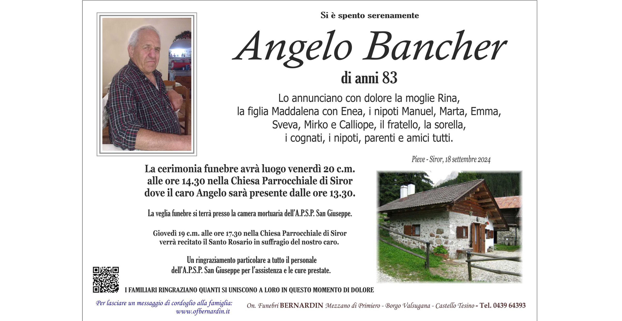 Angelo Bancher - Onoranze Funebri Bernardin