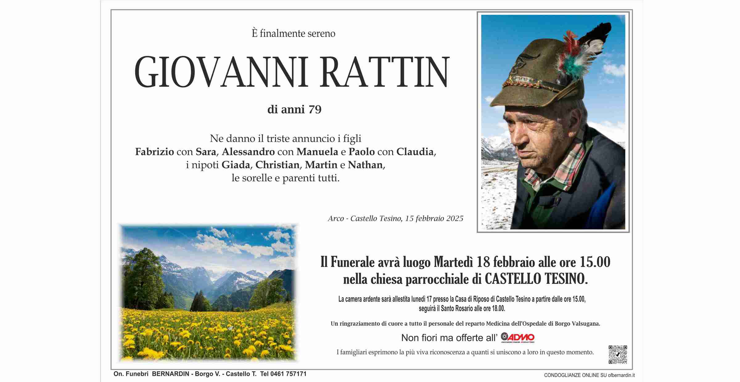 Giovanni Rattin - Onoranze Funebri Bernardin